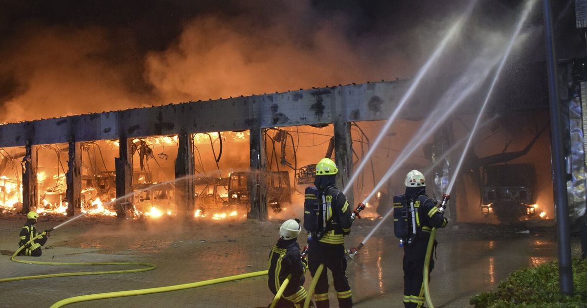 A blaze burns down a brand-new fire station in Germany that lacked fire ...