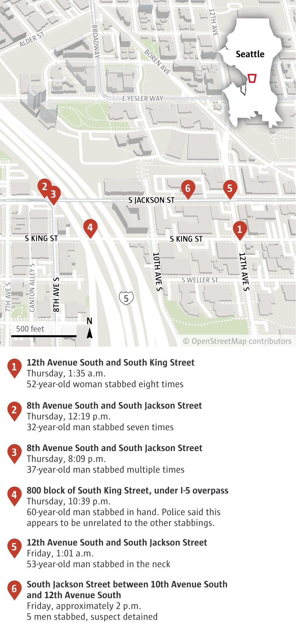 5 stabbed in Chinatown International District, bringing total to 10 in ...