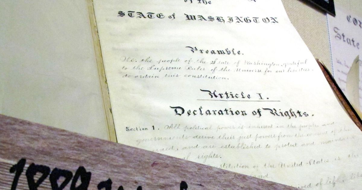 Original WA Constitution up for display at state Capitol in Olympia ...