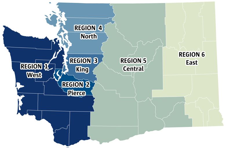 5 Regions Of Washington Washington State Region Map And Organizer