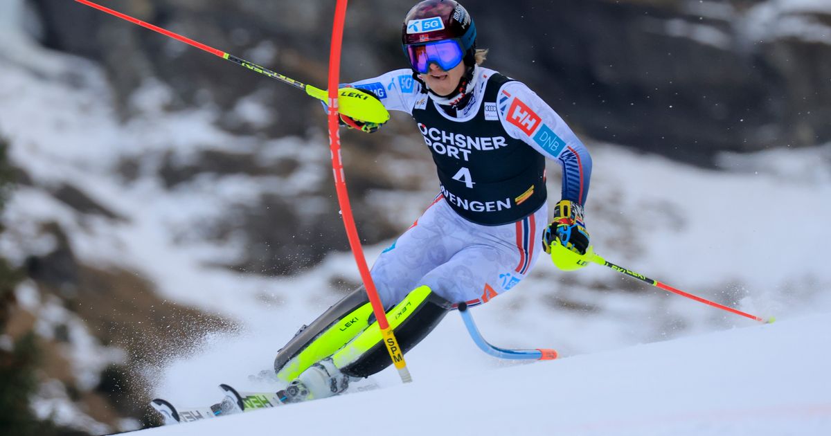 McGrath celebrates first-run lead in World Cup slalom with signature ...