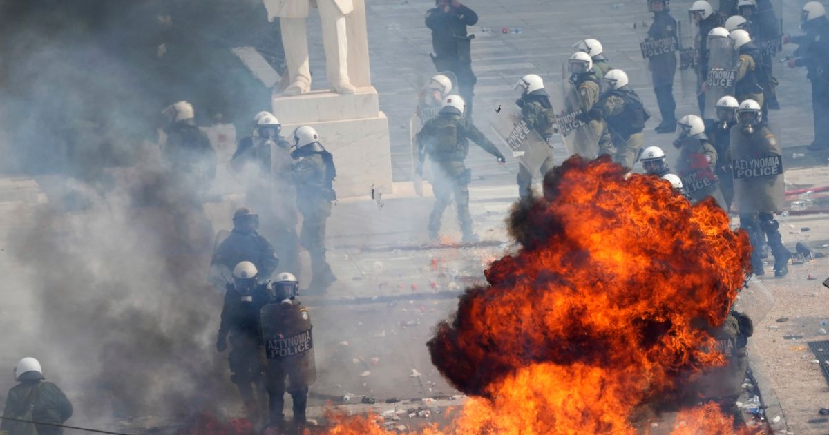 Violent protests in Greece on rail crash anniversary as frustration at ...