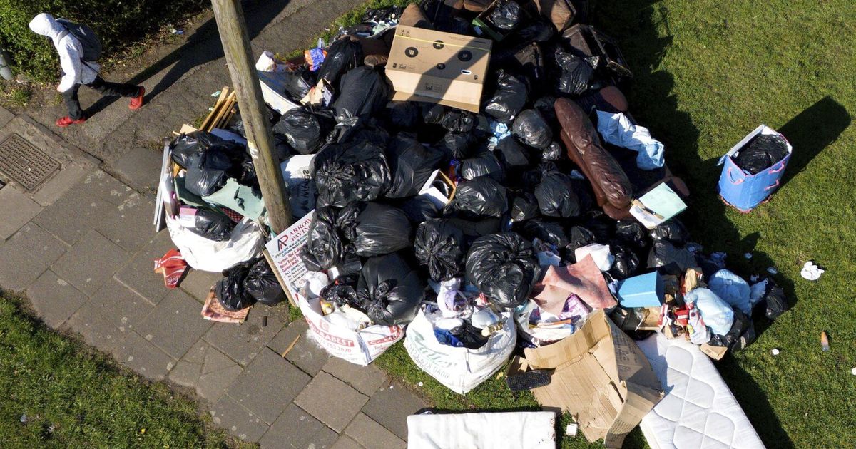 Garbage piles up on Birmingham’s streets as a sanitation strike in the ...