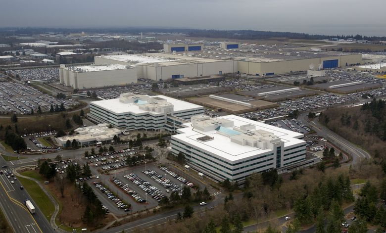 Boeing Everett Factory Aerial Boeing Raises Outlook For Widebody