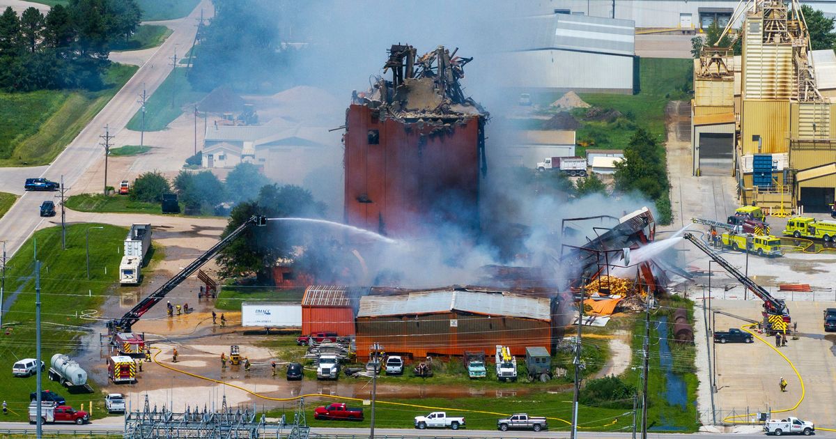 An explosion and fire at a Nebraska plant are preventing a search for 3 ...