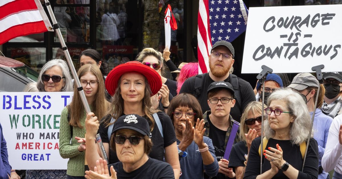 Hundreds in Seattle march against Trump, in support of workers | The ...