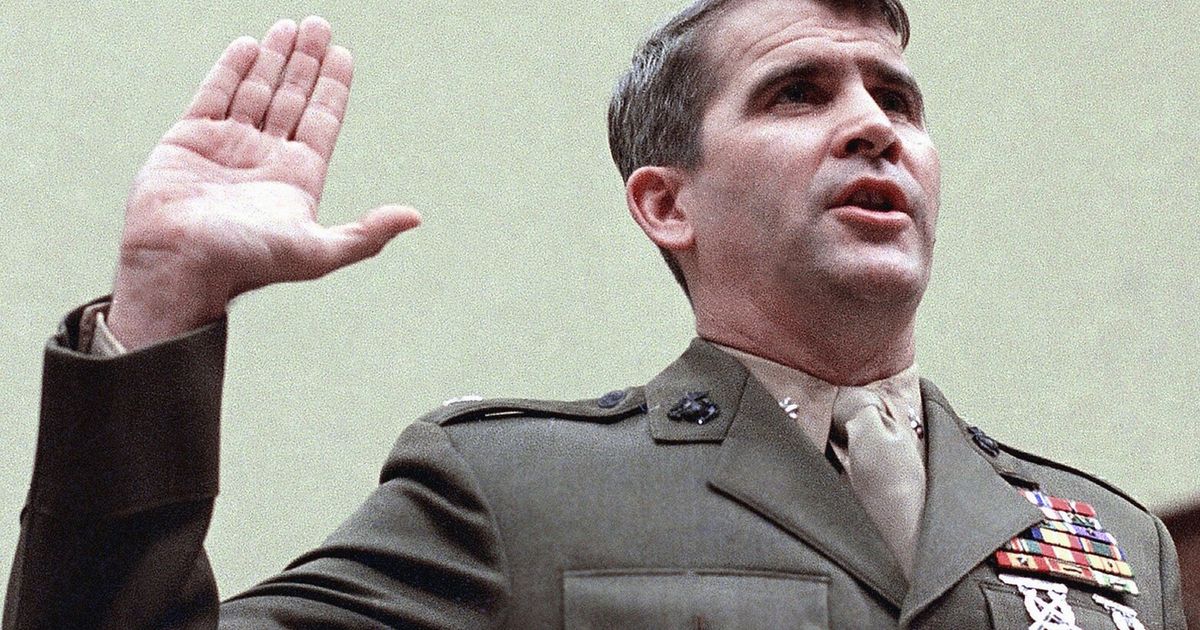 Oliver North and Fawn Hall, Key Figures in Iran-Contra Scandal, Are ...