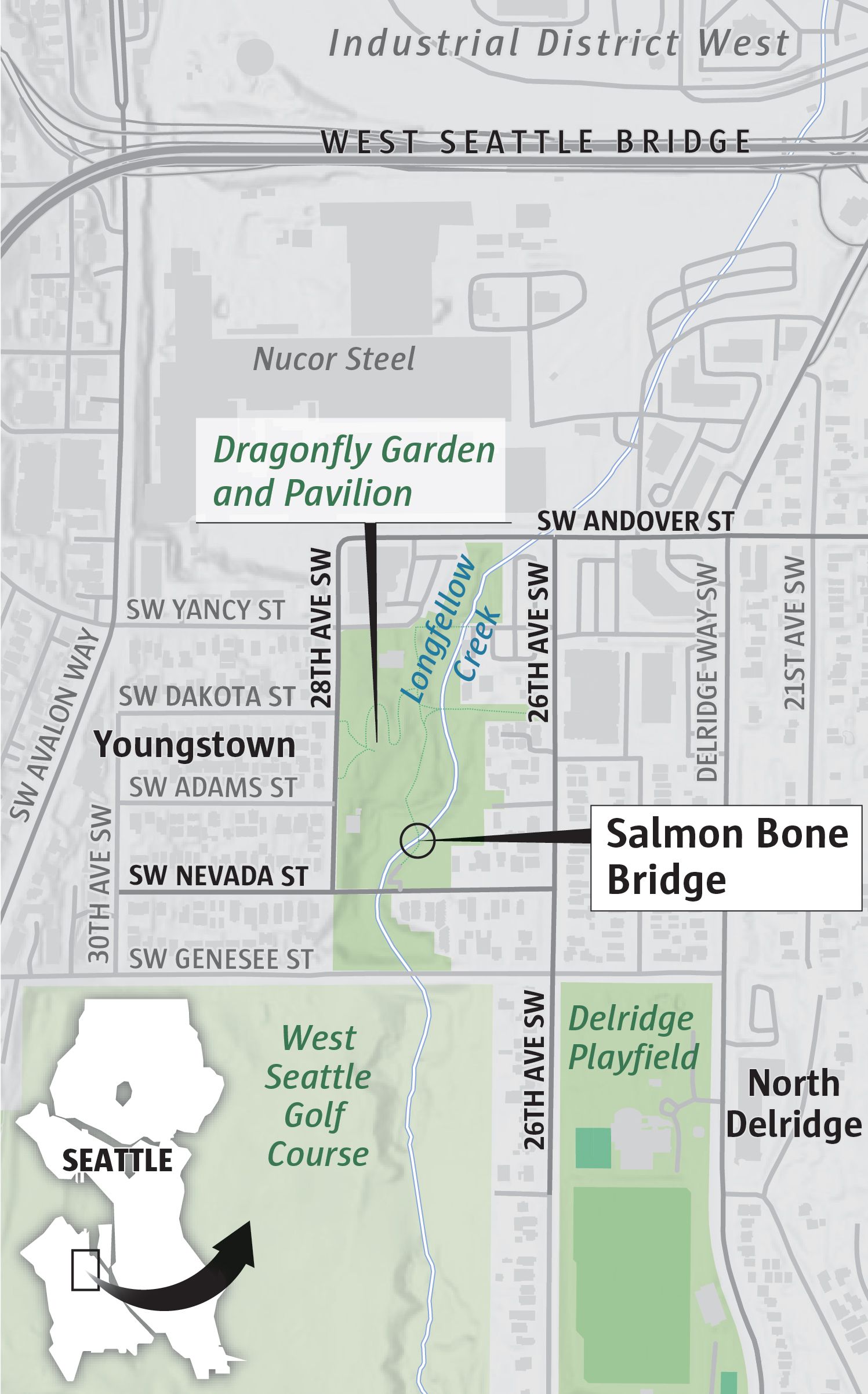 One-of-a-kind Salmon Bone Bridge reopens over recovering Seattle creek ...