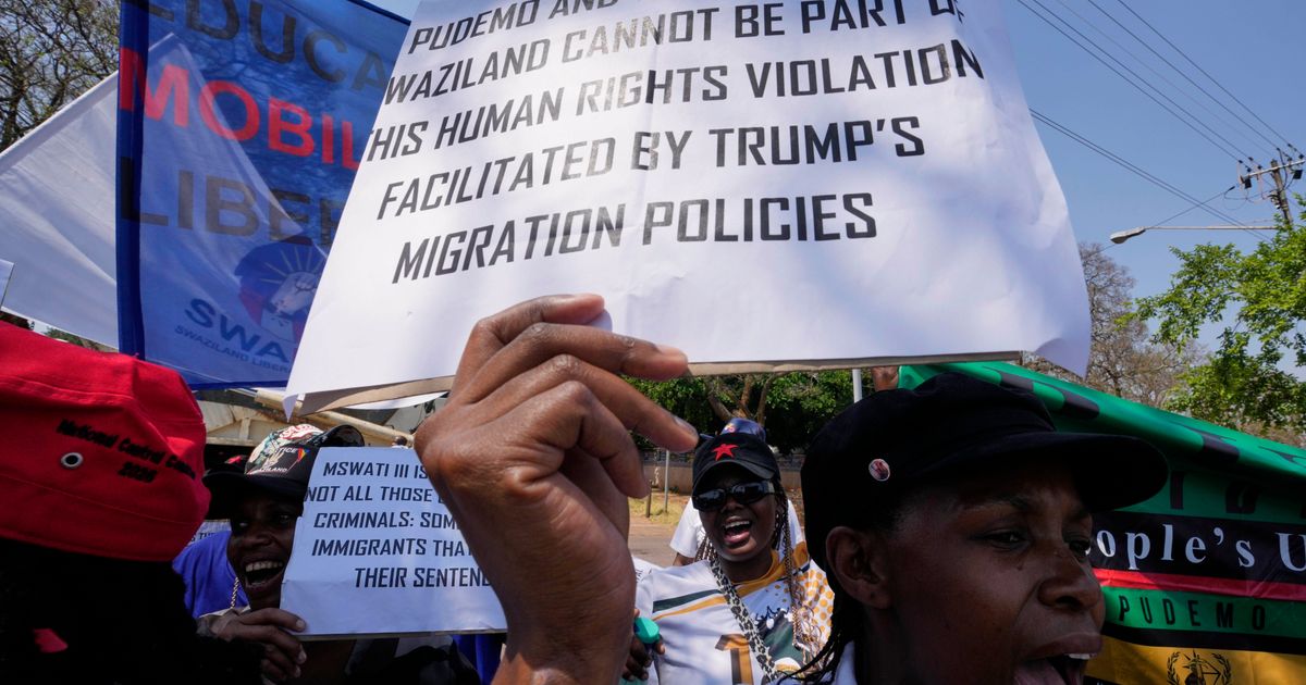 Eswatini activists protest US deportation deal at embassy in South ...