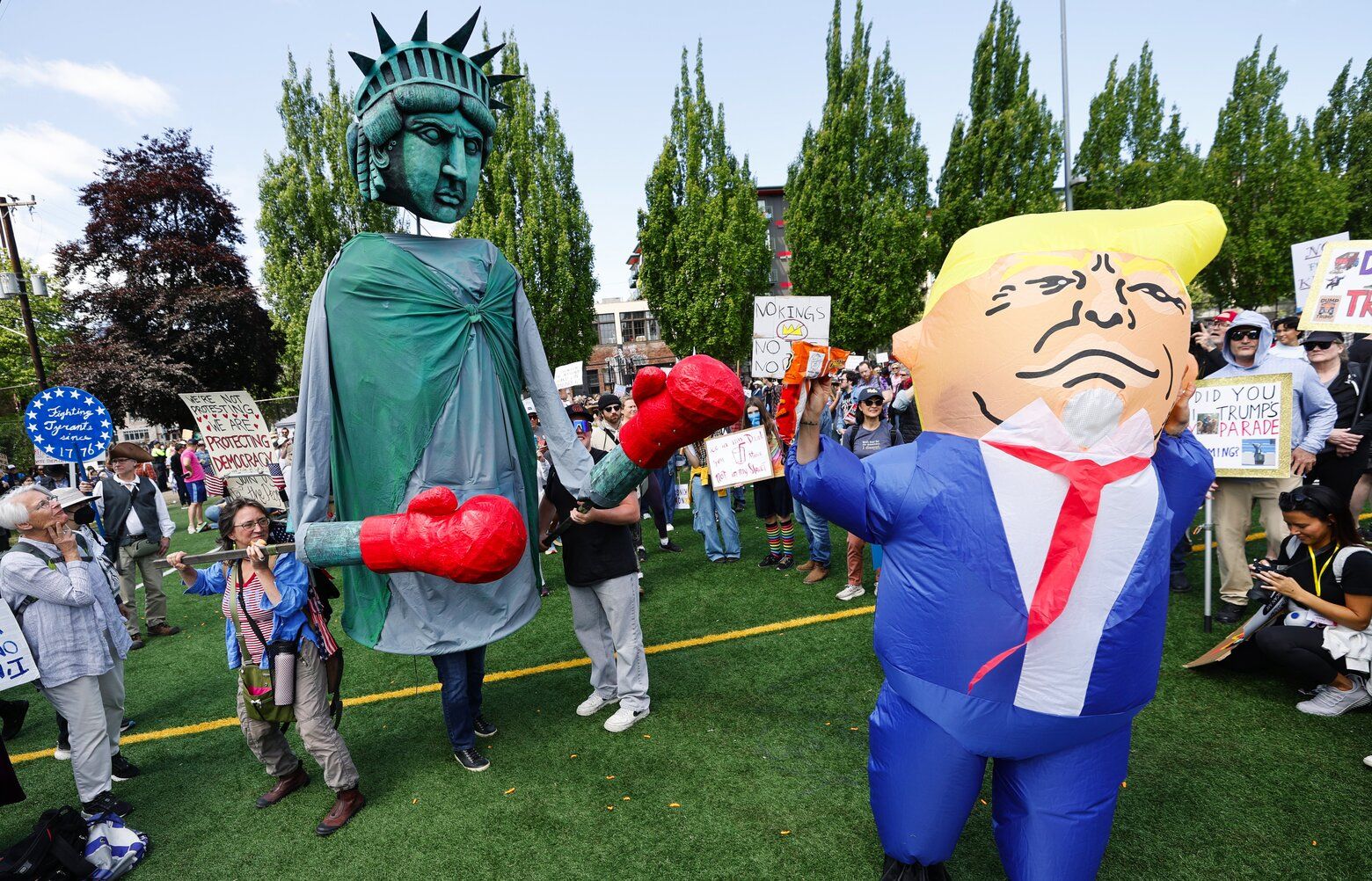 ‘No Kings’ protests draw massive crowds nationwide | The Seattle Times