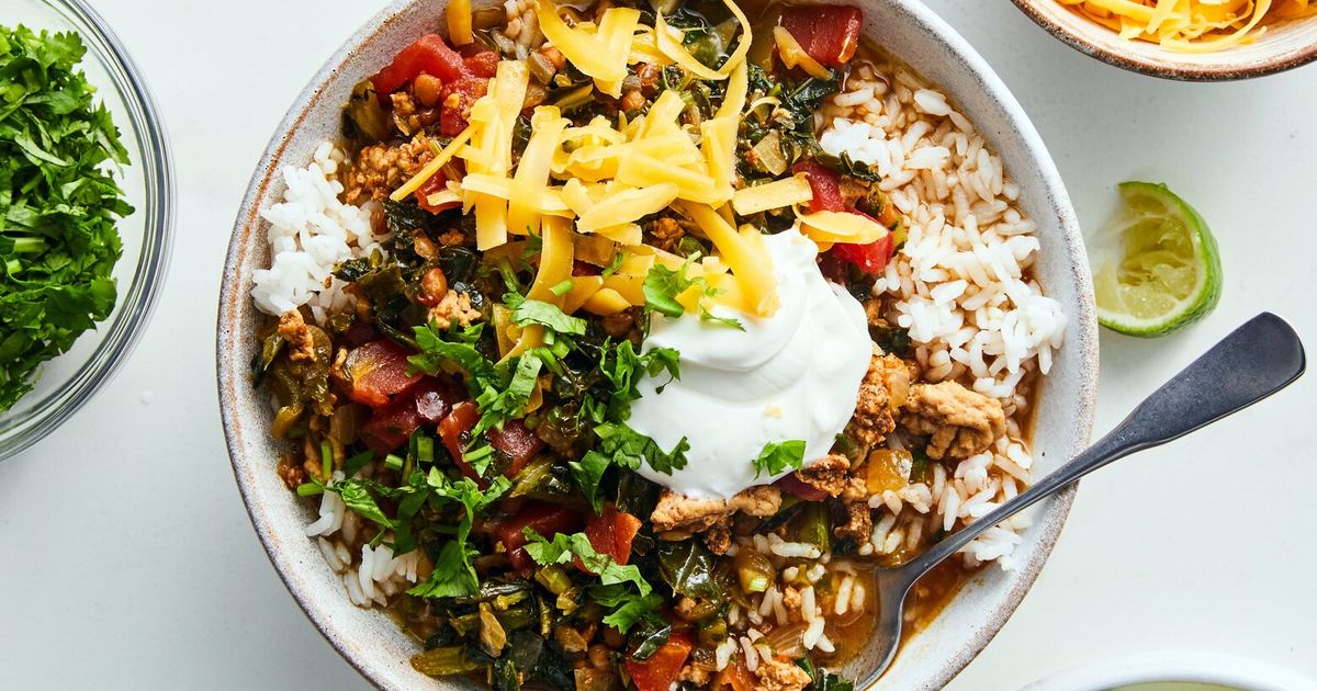 This bright, hearty turkey chili comes together in just 30 minutes ...