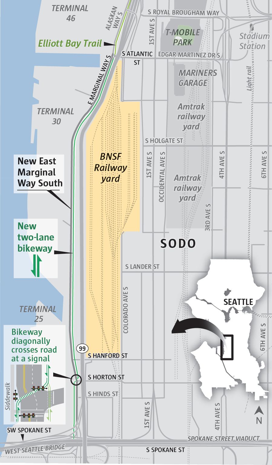 Seattle’s East Marginal Way reopens, better for freight and bikes | The ...