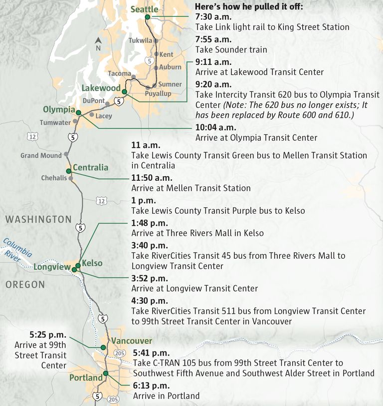 Seattle to Portland: What an 11-hour public transit trip looks like ...