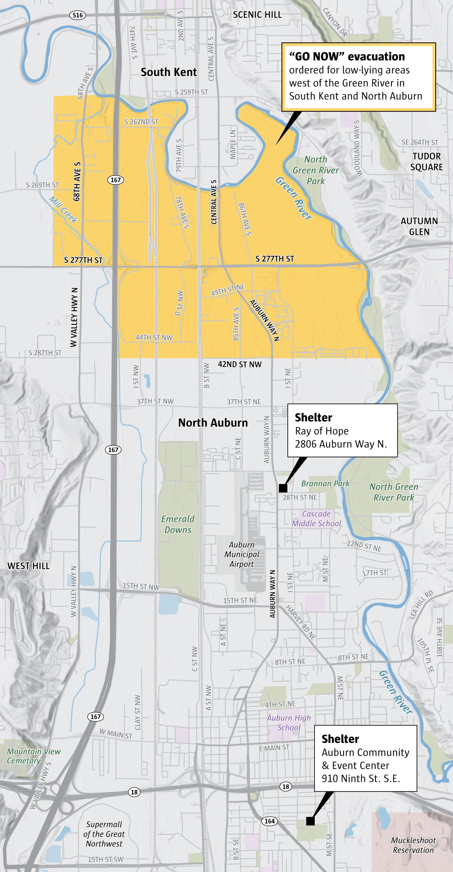 WA floods: Auburn evacuation order issued for some homes | The Seattle ...