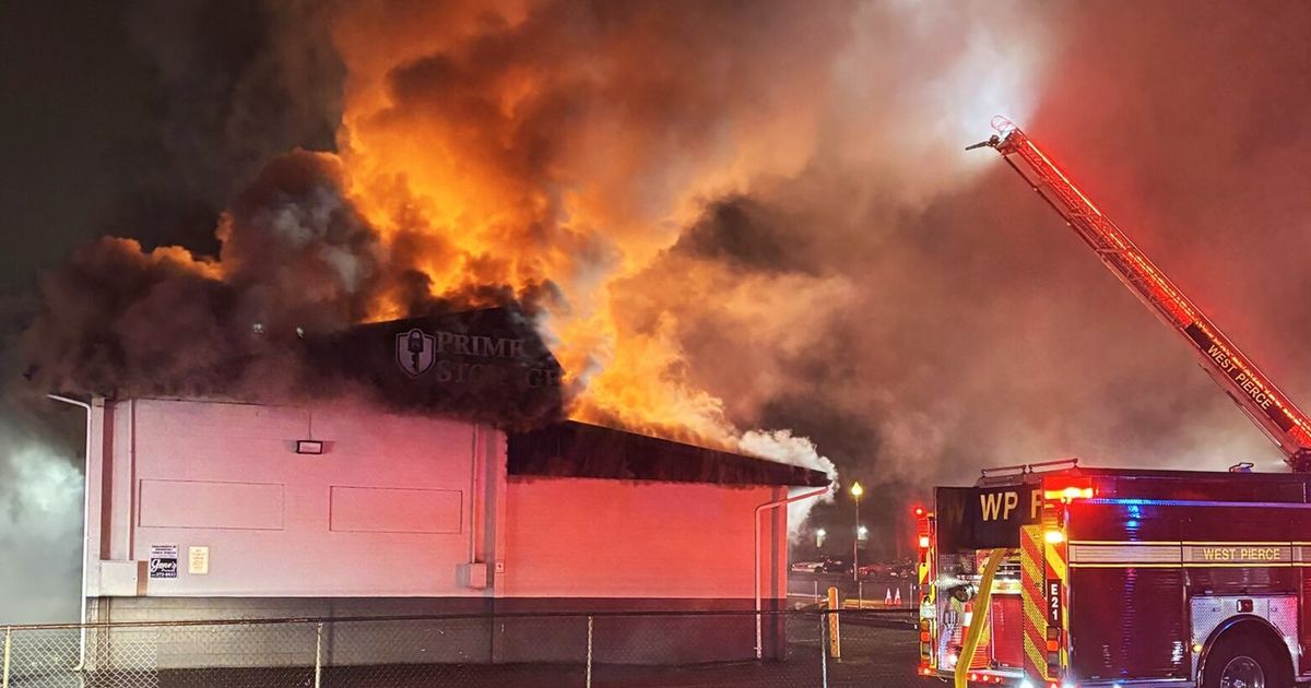 Separate Pierce County fires displace 13, destroy storage facility ...