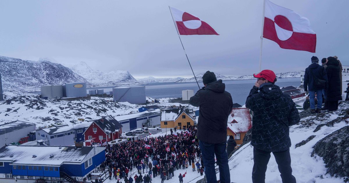 Photos show Greenlanders brave near-freezing temperatures to march ...
