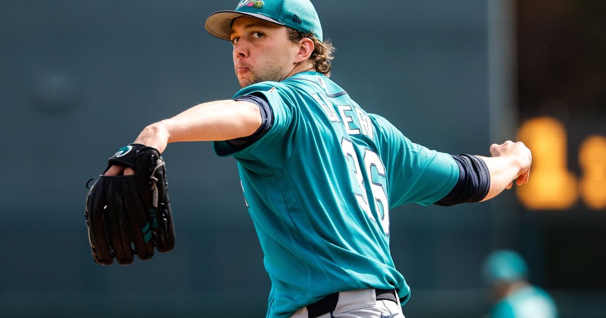 Mariners’ Logan Gilbert reunites with Cal Raleigh for final spring ...