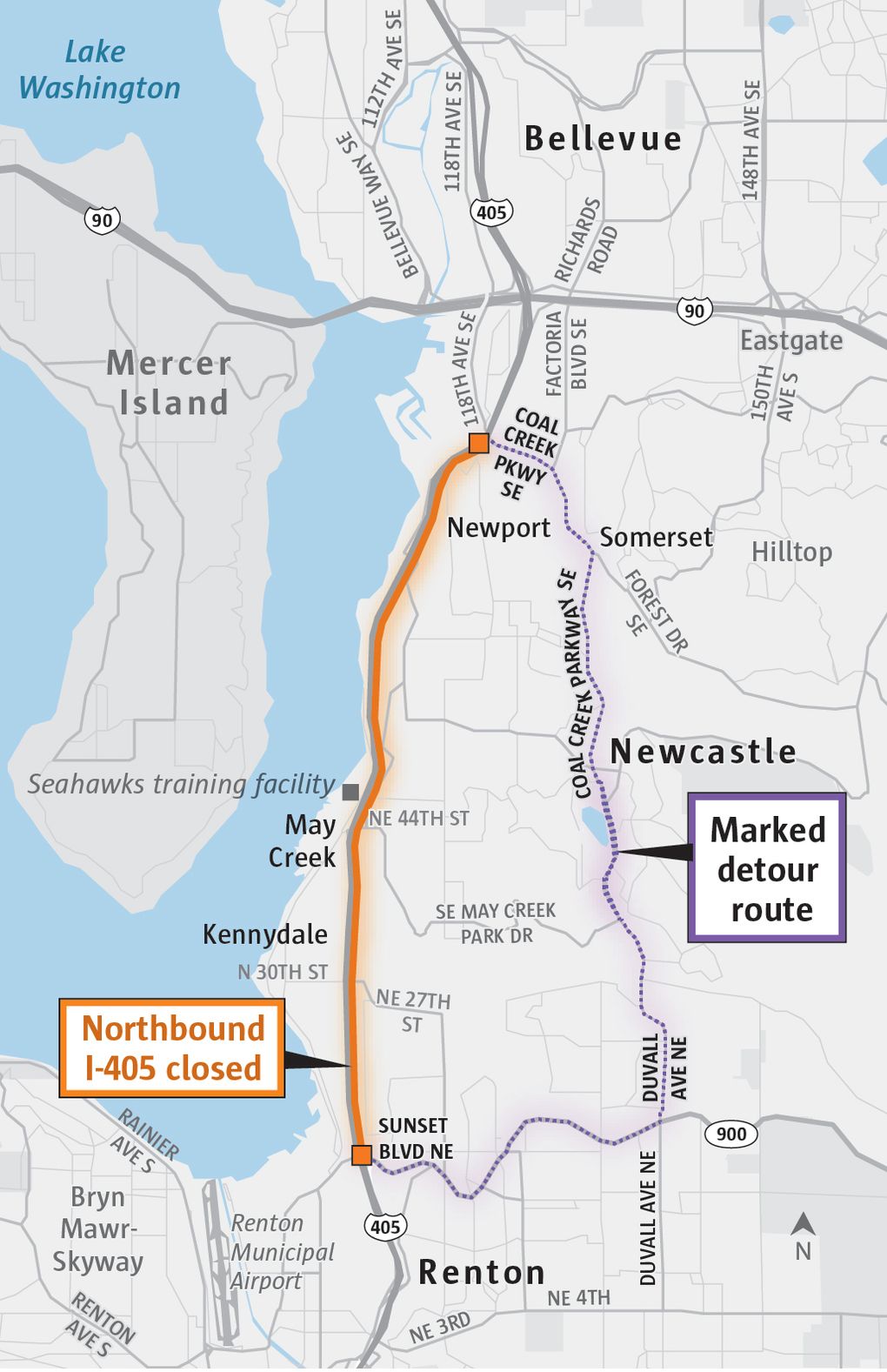Another I-405 closure to complicate weekend traffic | The Seattle Times