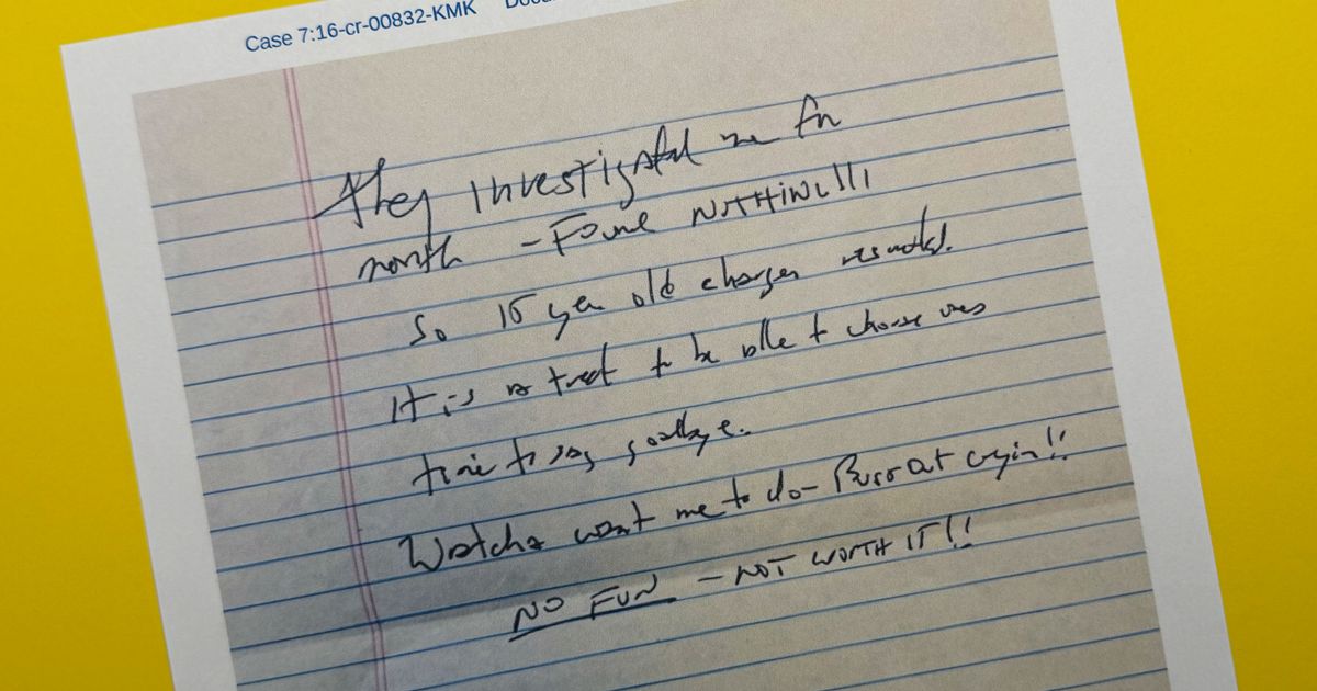 Handwriting on newly released note matches one found after Epstein’s ...