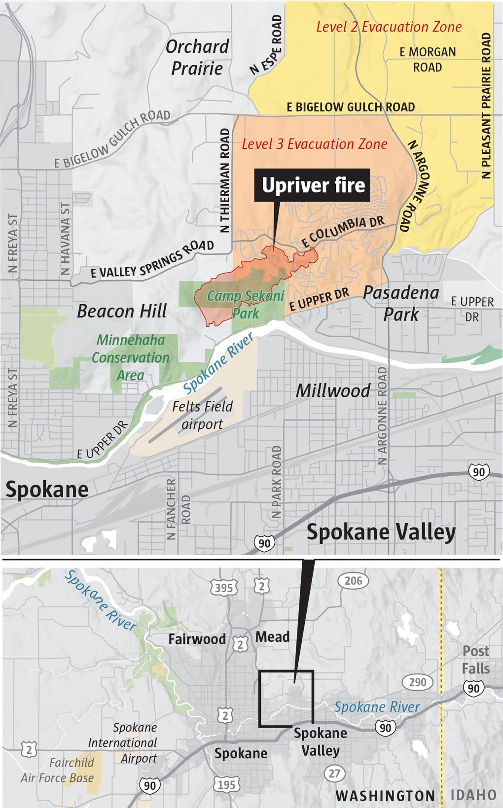 Fast-moving wildfire races through neighborhood outside Spokane | The ...
